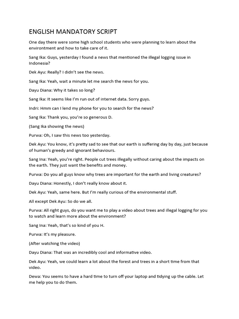 English Mandatory Script Pdf 