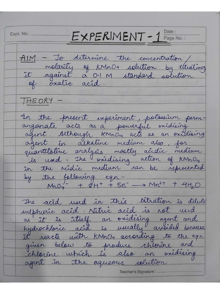 Chemistry Practical File (Full) | PDF