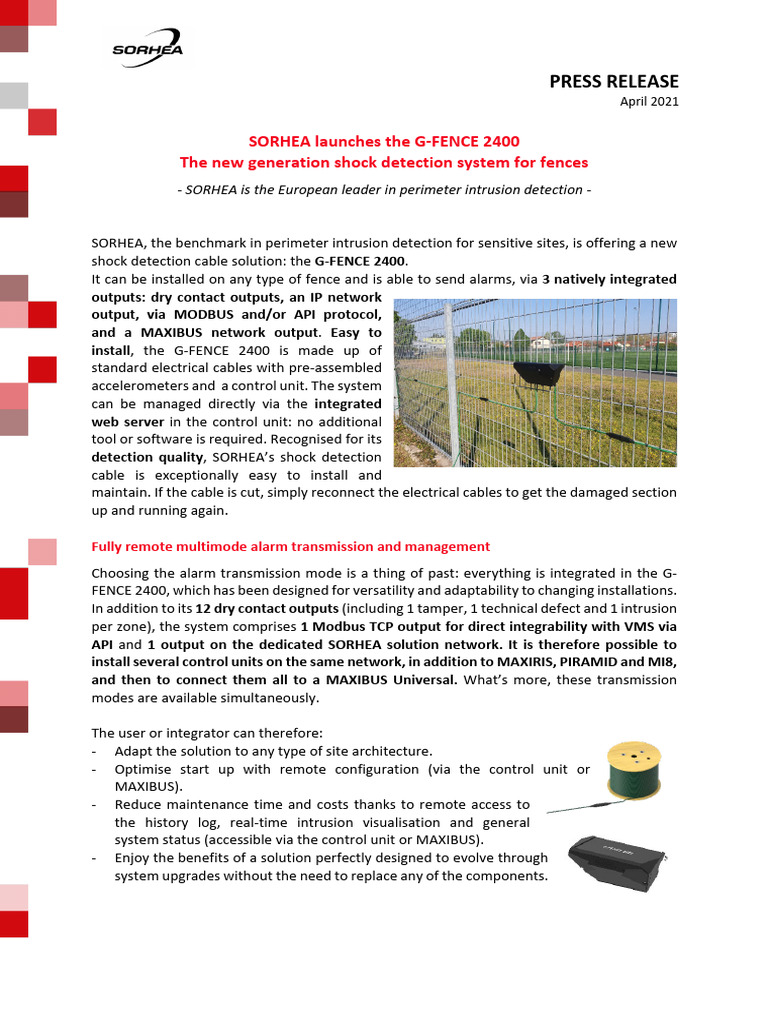 2021 CP Sorhea G Fence 2400 en | PDF | Computer Network | Information Technology