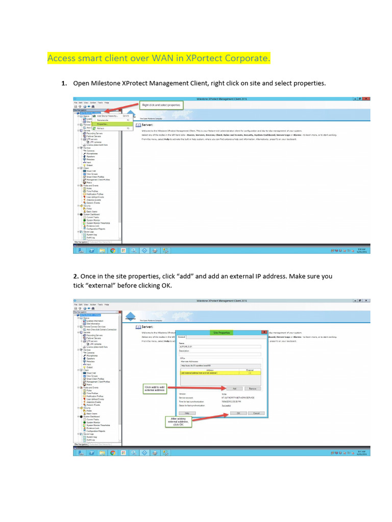 Access Smart Client Over WAN in XProtect Corporate | PDF | Computers ...