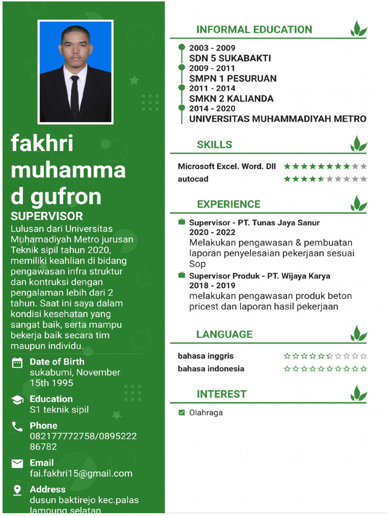 CV Fakhri Baru | PDF