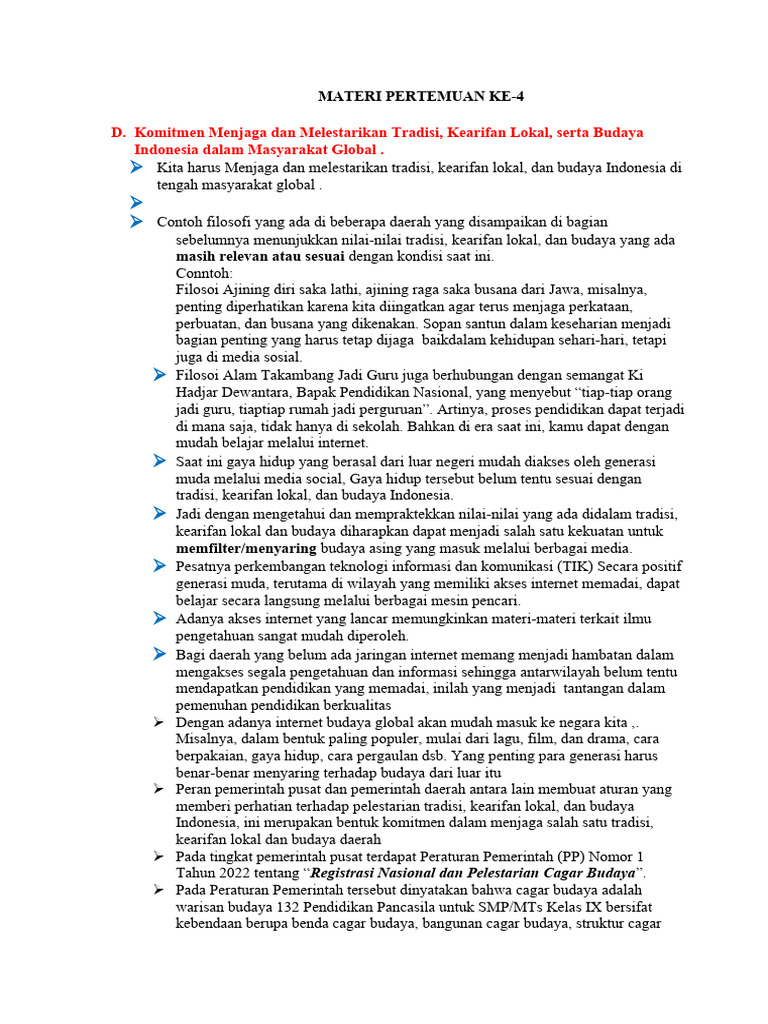 Materi Pertemuan Ke-4 Bab Iv KLS 9 | PDF