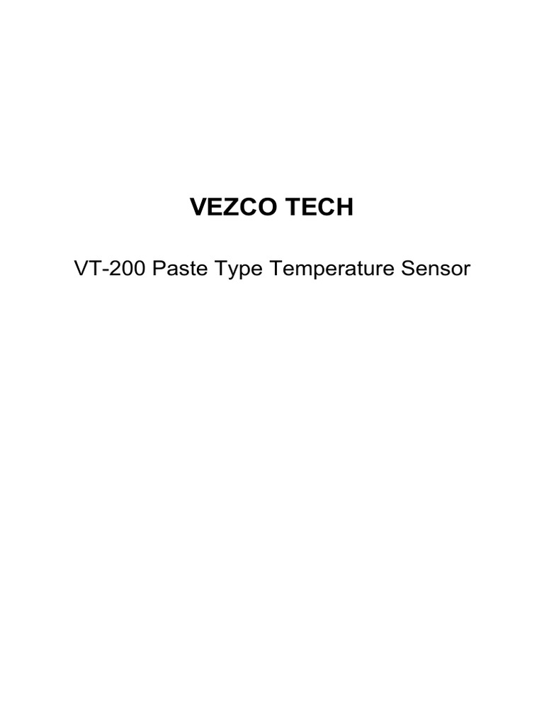VT-200 Paste Type Temperature Sensor User Manual v5.0 | PDF | Electrical Engineering ...