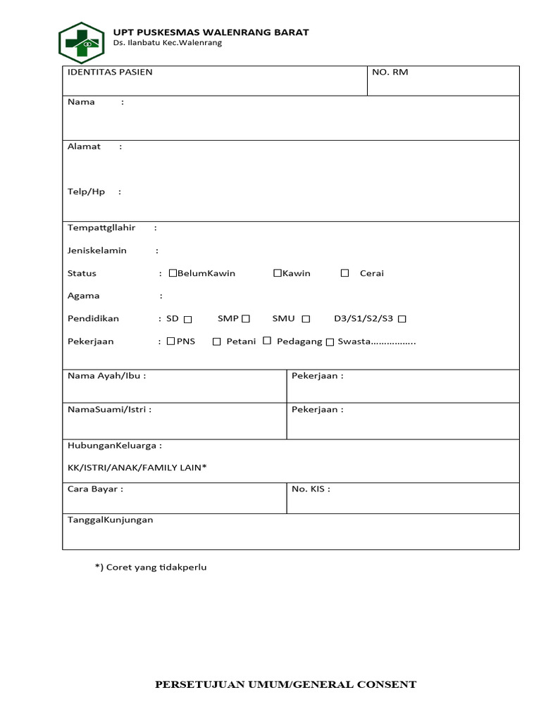 Formulir Medis Puskesmas Walenrang | PDF | Kesehatan Holistik