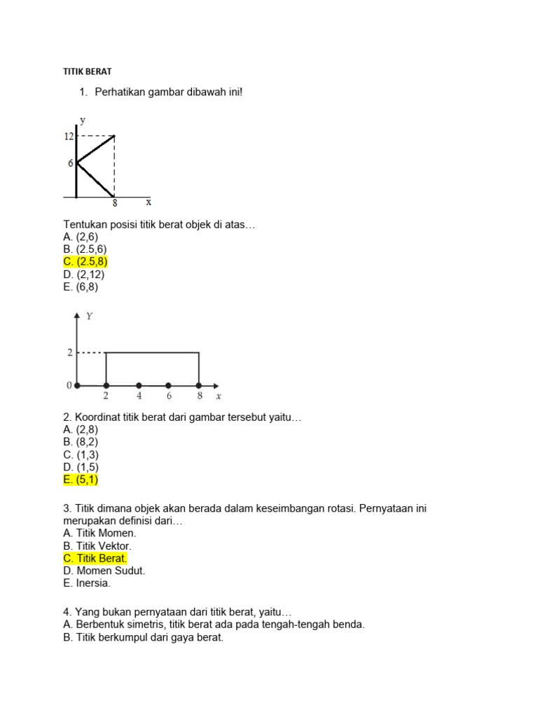 Titik Berat Objek dan Contoh Soal | PDF