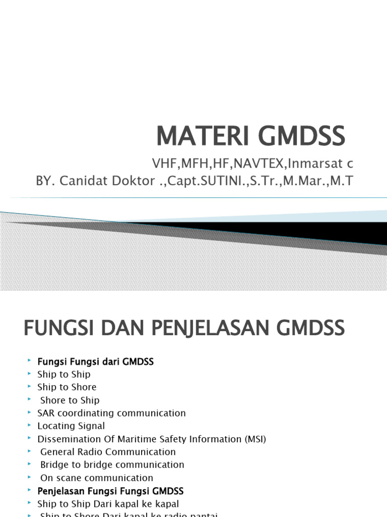 Materi Gmdss Teori by Sutini | PDF