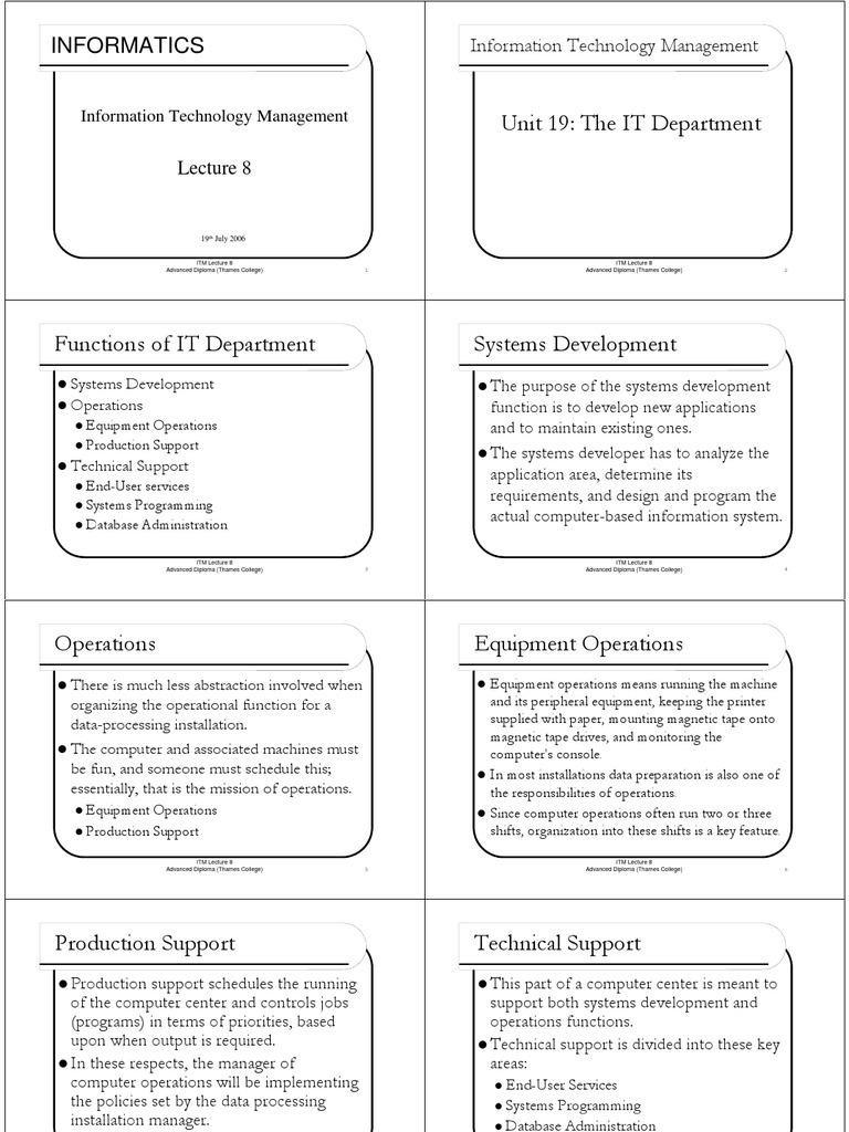 ITM Lecture 8 | PDF | Business Process | Project Management