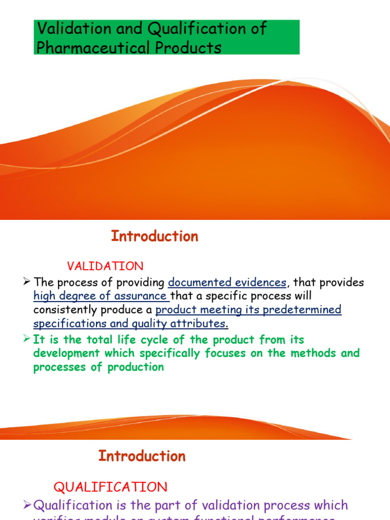 Validation and Qualification of Pharmaceutical Products | PDF | Verification And Validation ...