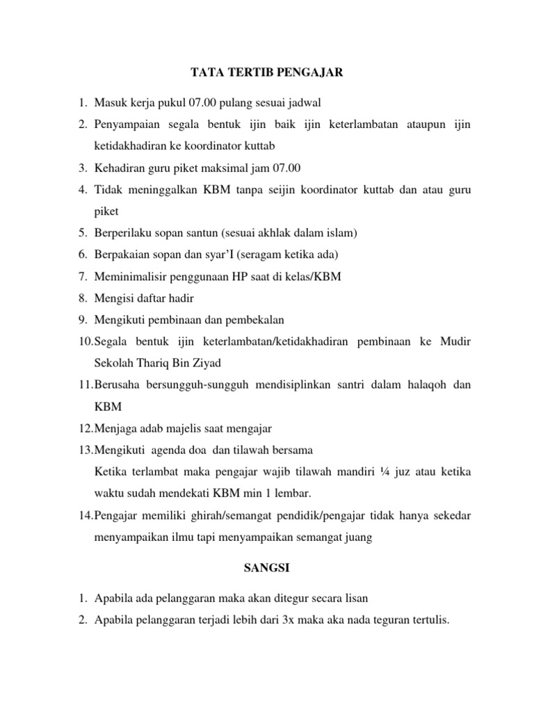 Tata Tertib Pengajar | PDF | Karier & Perkembangan