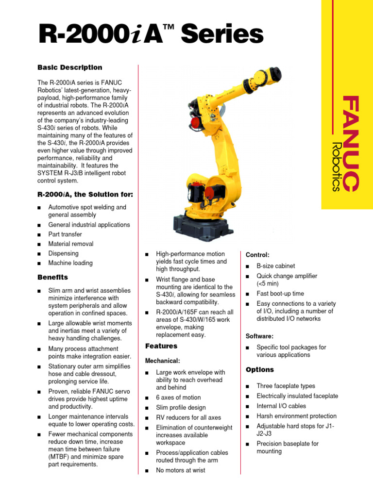 Datasheet R2000iA | PDF | Automation | Physical Sciences