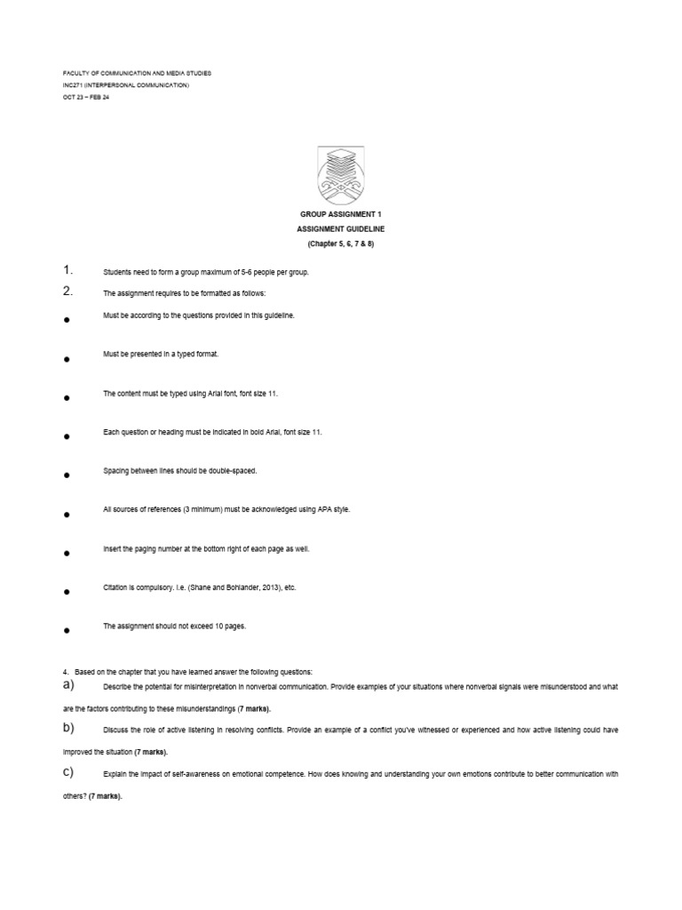 GROUP ASSIGNMENT 1 - Instruction | PDF