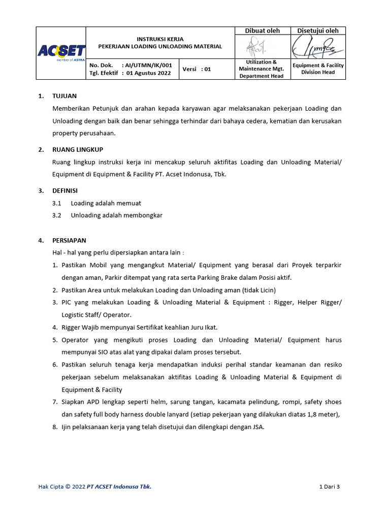 IK Loading - Unloading EFA - Rev | PDF