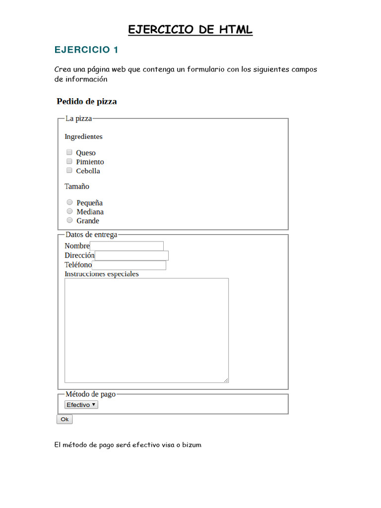 Ejercicio Bloque 4 | PDF | HTML | Página web