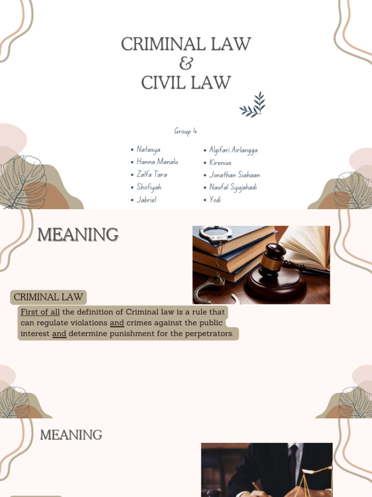 Civil Law and Criminal Law | PDF | Criminal Law | Crimes