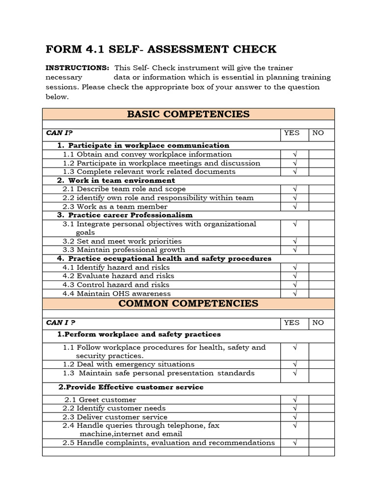 Self Assessment Check (4.1) | PDF | Cakes | Risk