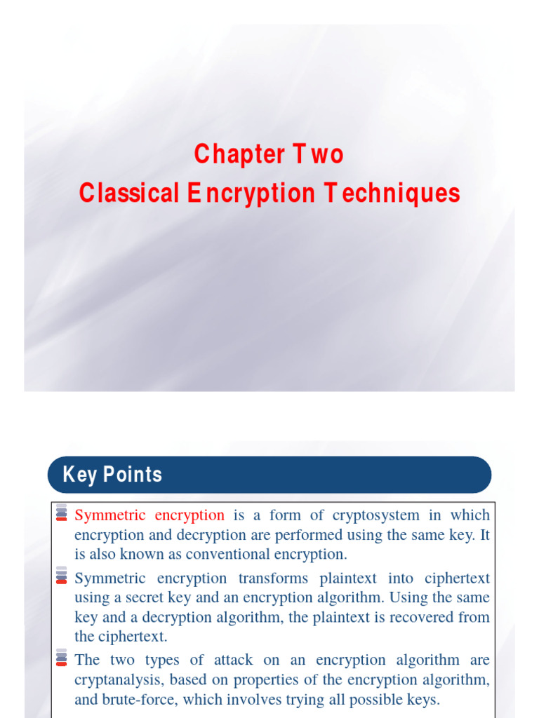 Classical Encryption Techniques | PDF | Cryptography | Public Key Cryptography