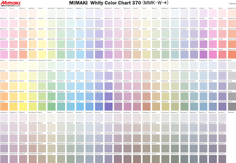 MIMAKI Whity Color Chart 370 | PDF
