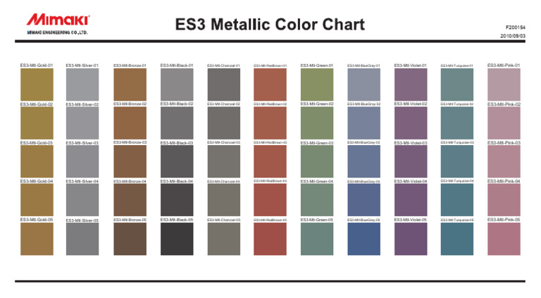 ES3 Metallic Color Chart | PDF
