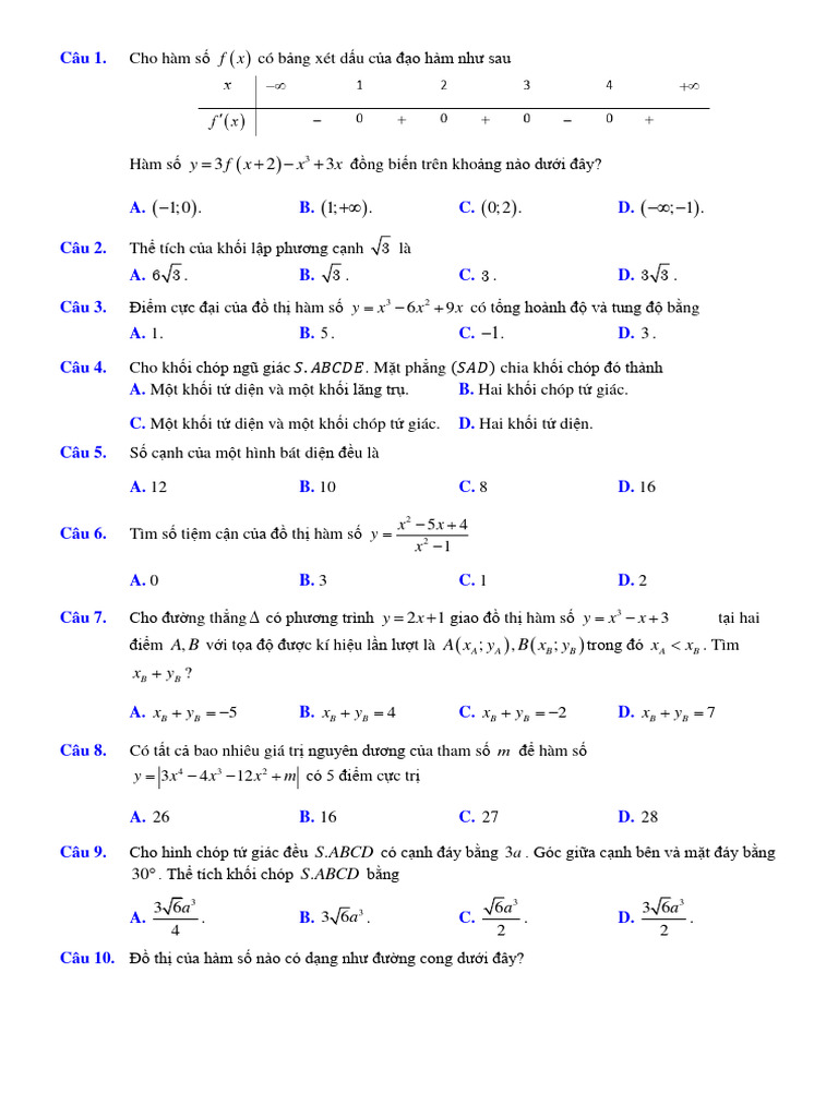 Kt-ghk1-Toan 12 (Full TN) | PDF