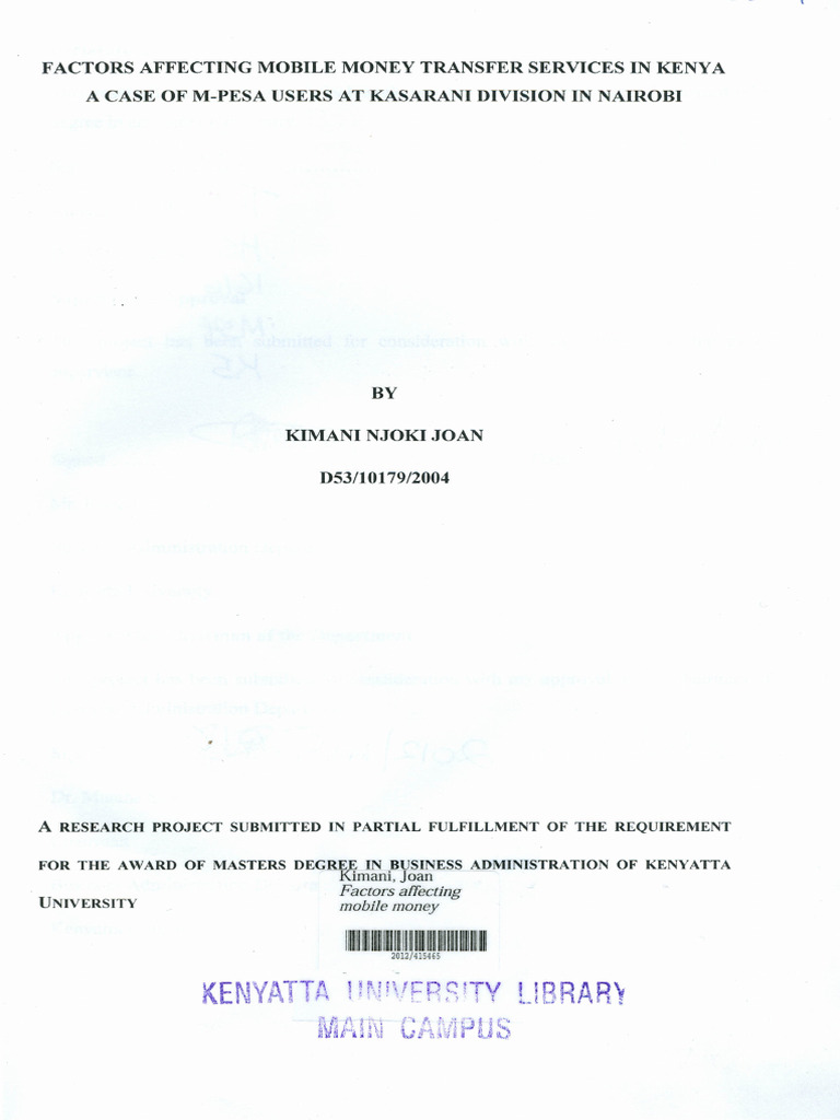 Kimani, Joan Njoki | PDF | Customer Satisfaction | Economies