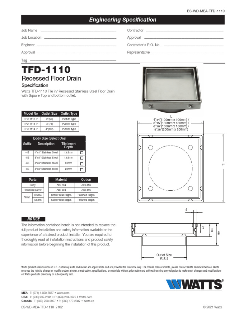 Es WD Mea TFD 1110 | PDF | Iron | Building Materials