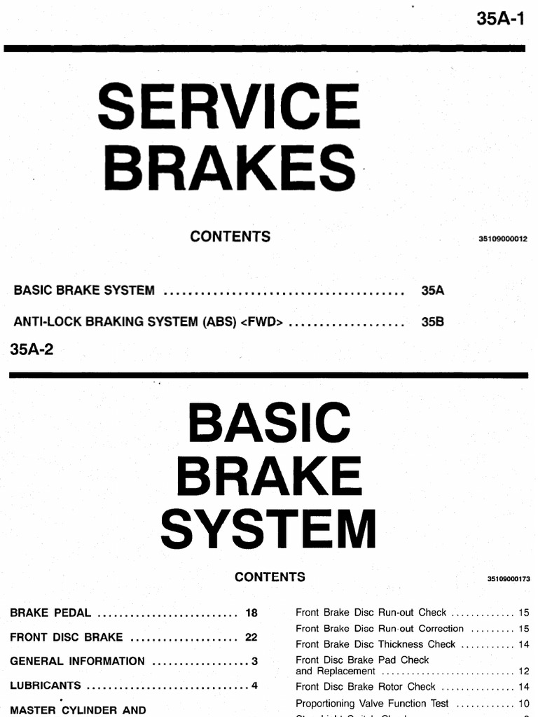 35A Basic Brake System | PDF | Tools | Equipment