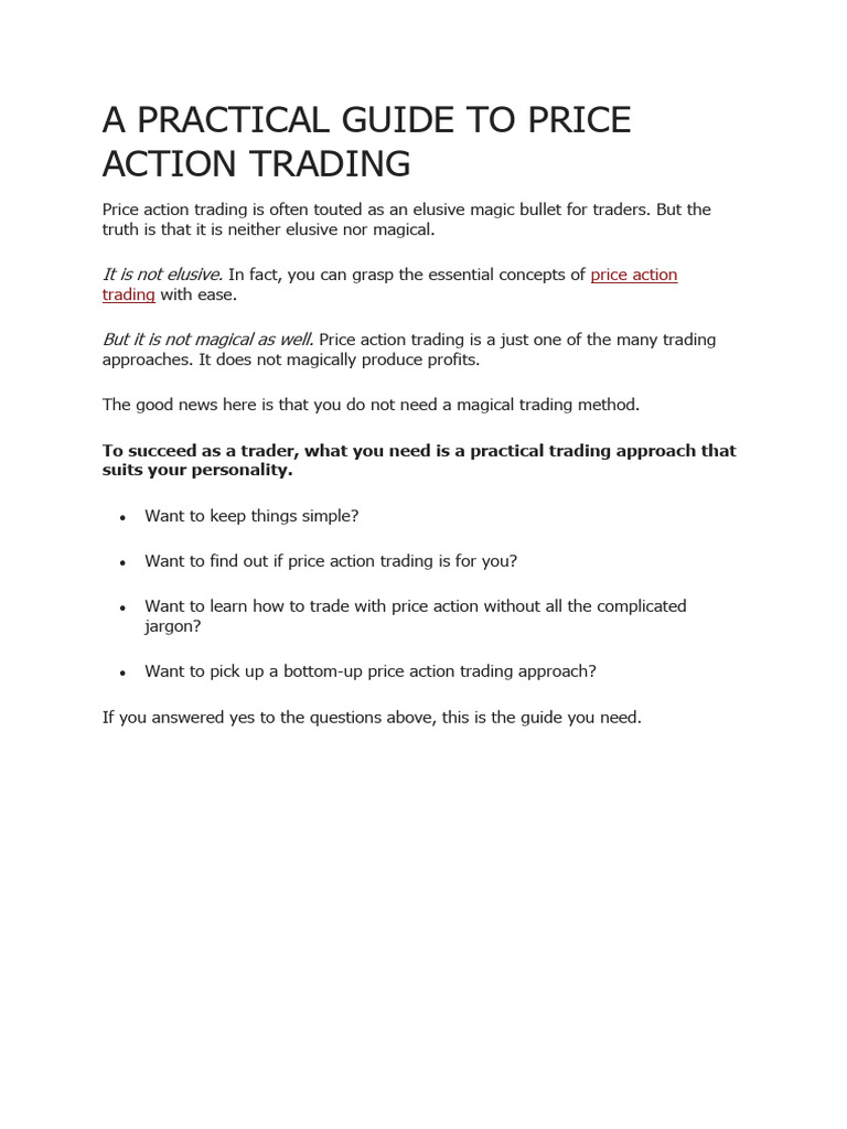 A Practical Guide To Price Action Tradingdocx PDF Free | PDF ...