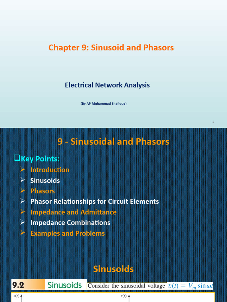 01 - Chapter 09 Sinusoids and Phasors | Download Free PDF | Electrical Impedance | Electrical ...