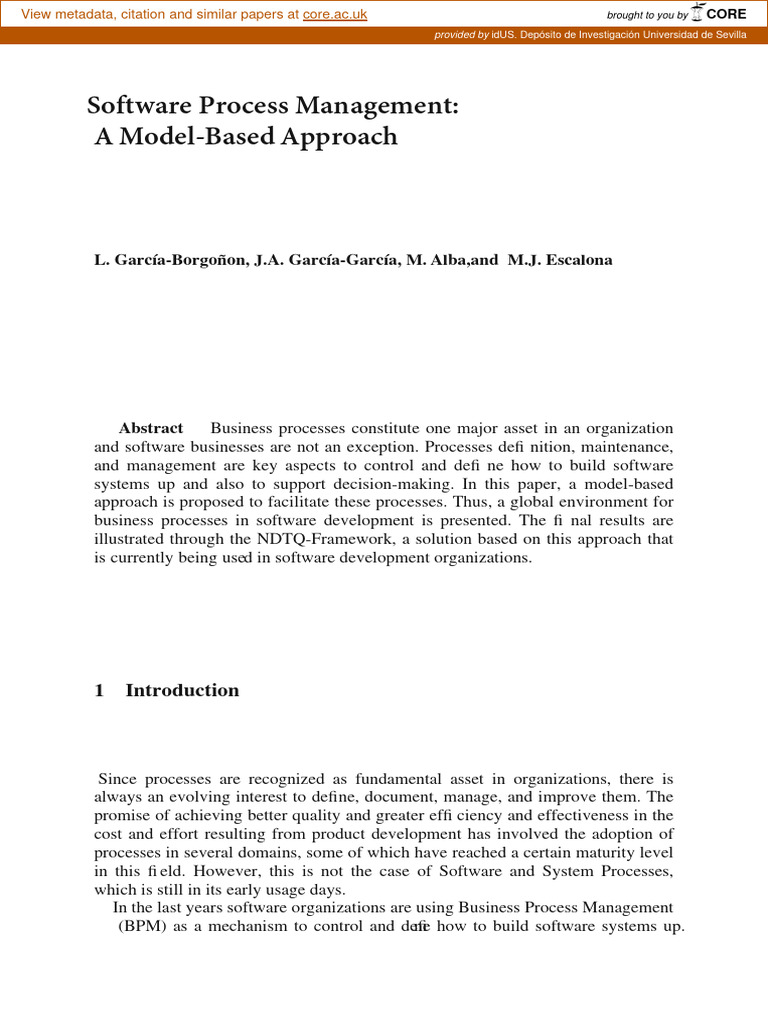 Software Process Management: A Model - Based Approach | PDF | Unified ...