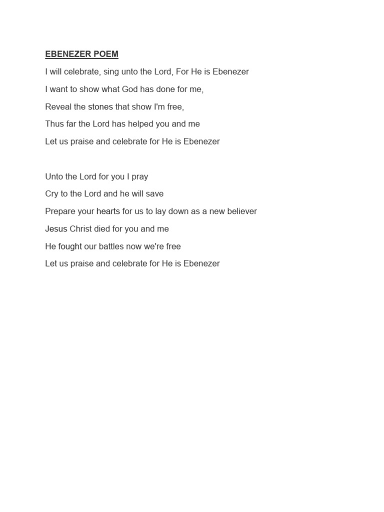 Ebenezer Poem | PDF