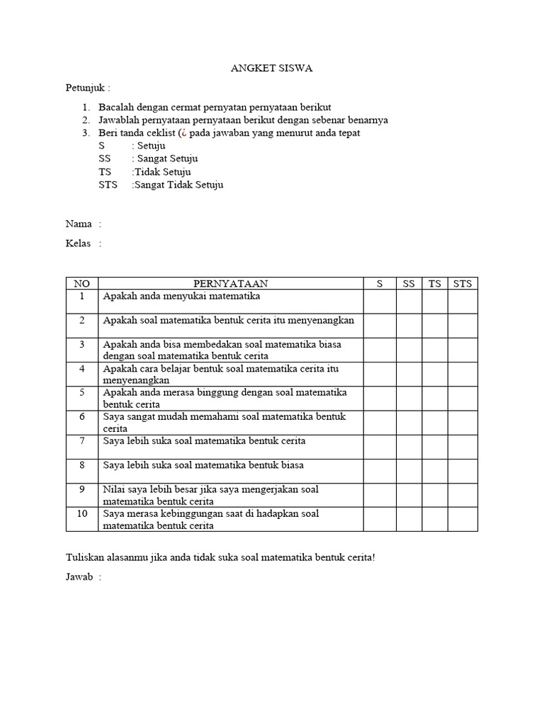 Angket Siswa | PDF