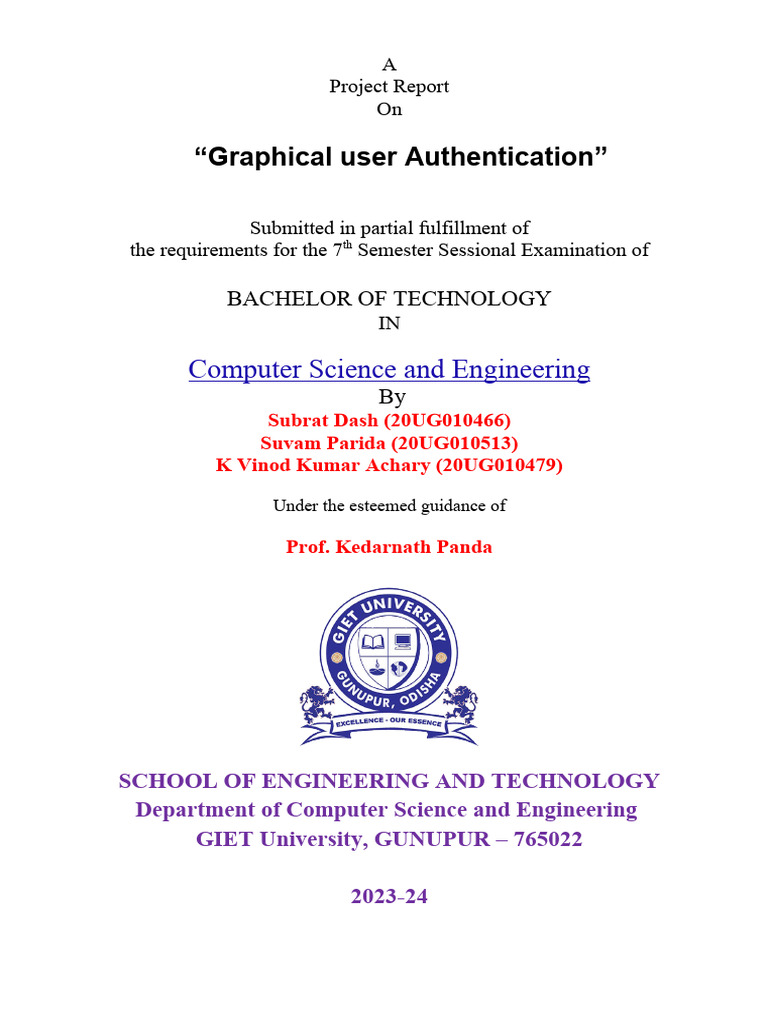 Front Page and Certificate-7th Sem | PDF