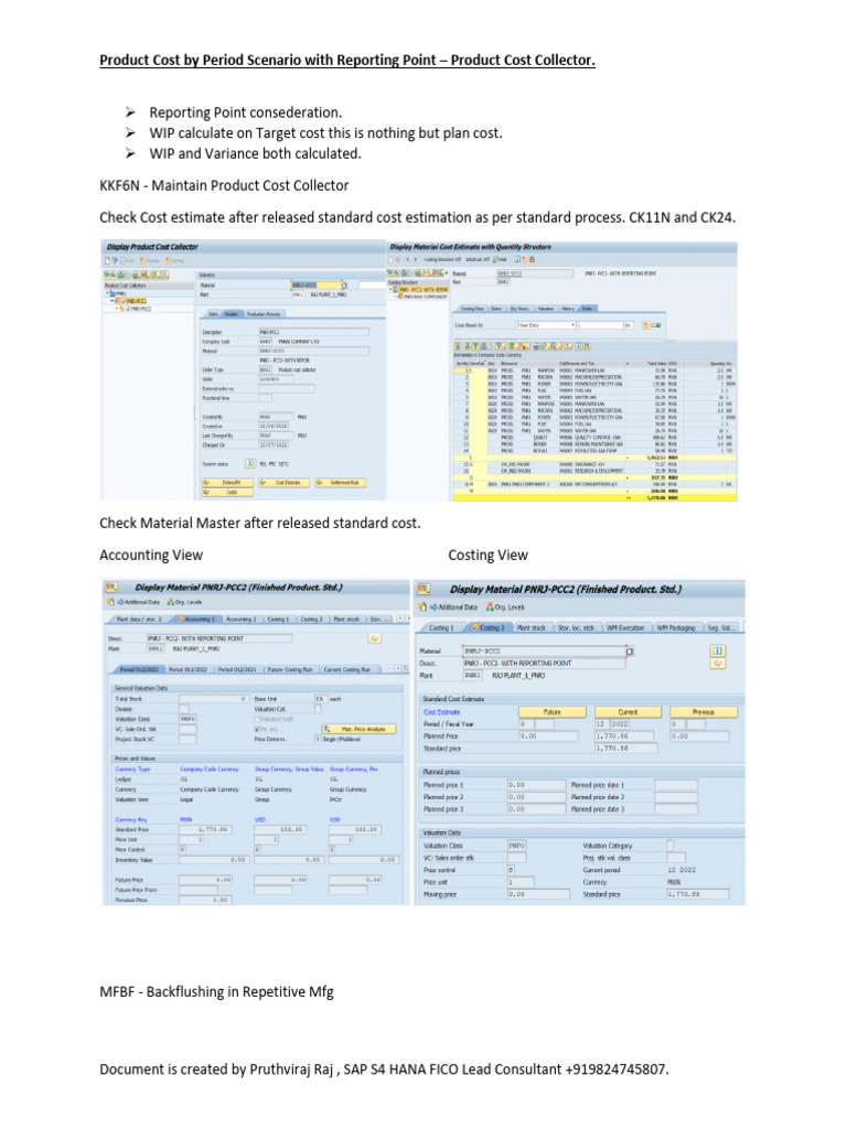 Repetitive Manufacturing - Product Cost Collector | PDF | Cost | Business