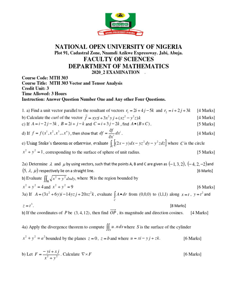 MTH303 2020 2 | PDF | Mathematical Objects | Mathematical Analysis
