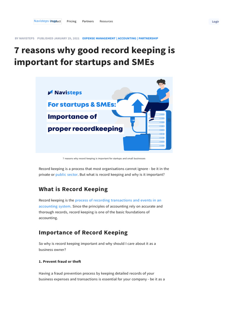 7 Reasons Why Good Record Keeping Is Important For Startups and SMEs ...