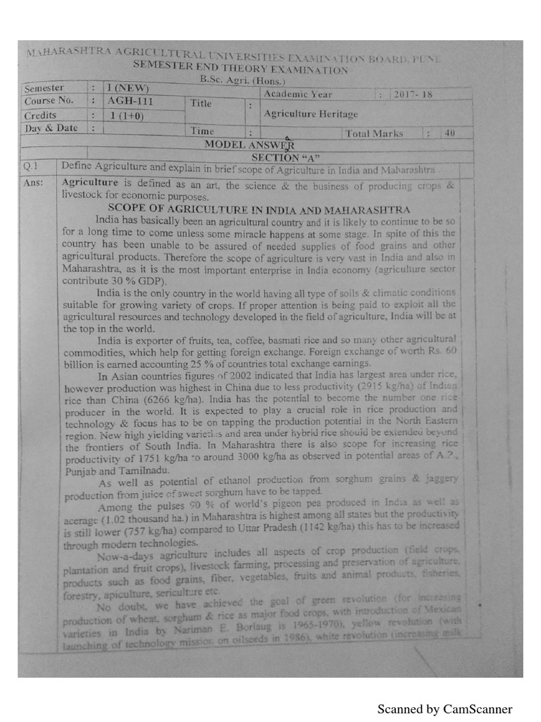 Agh 111 Model Answer 2017-18 | PDF