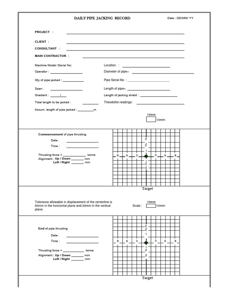 Pipe Jacking Record | PDF | Civil Engineering