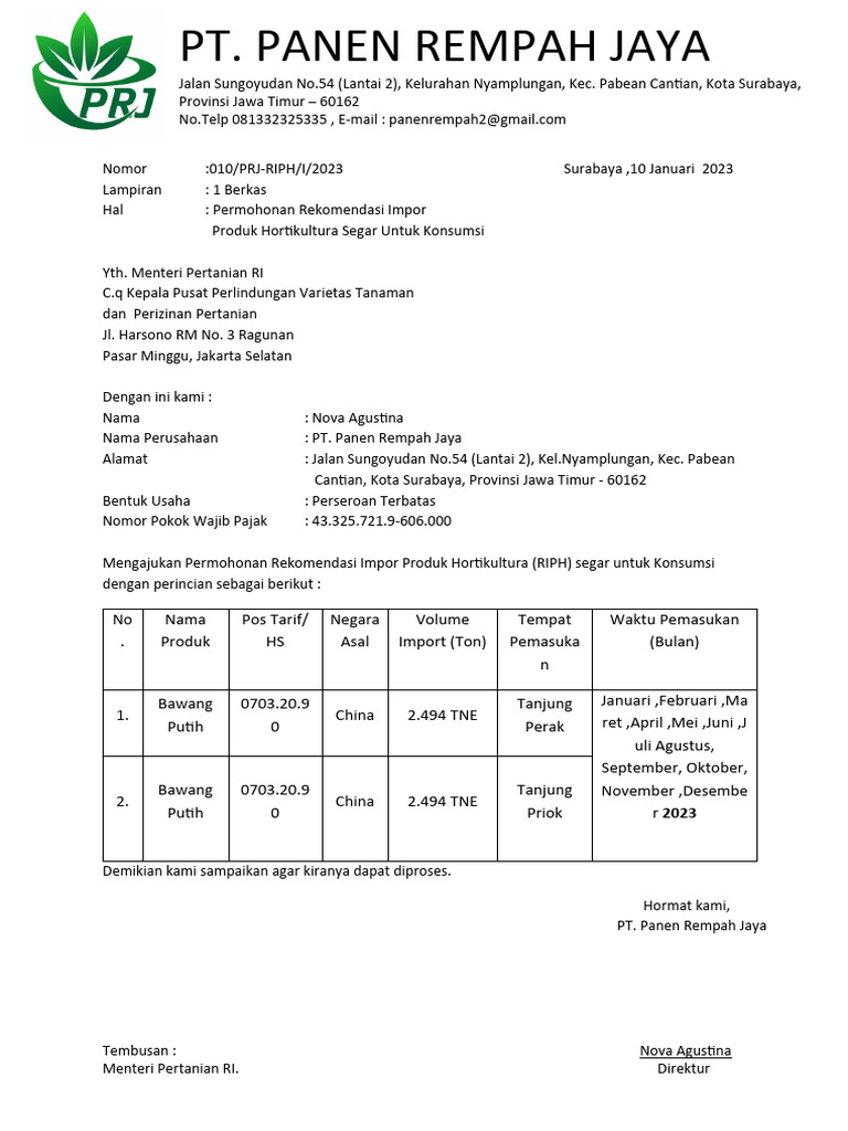 Permohonan RIPH PRJ | PDF