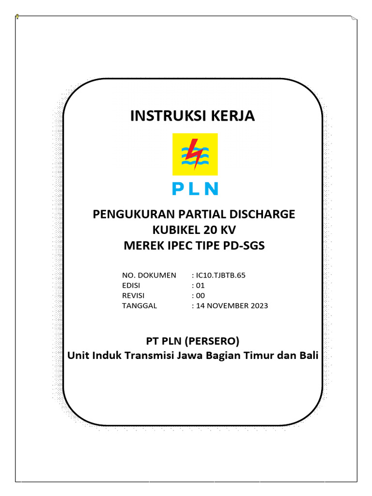 Ic10.Tjbtb.65 Ik Pengukuran PD Kubikel 20 KV Merk Ipec-Pdsgs | PDF