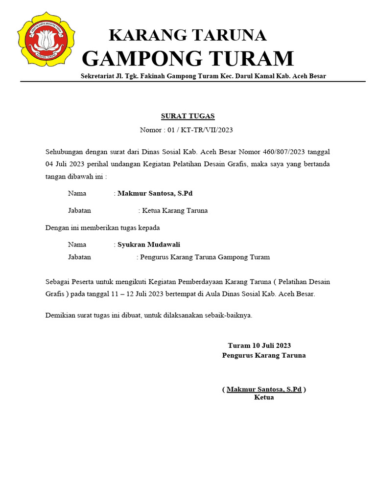 Contoh Surat Mandat | PDF