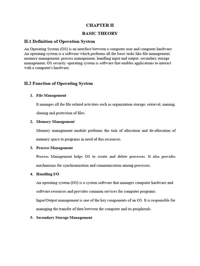 Chapter Ii | PDF | Operating System | Process (Computing)