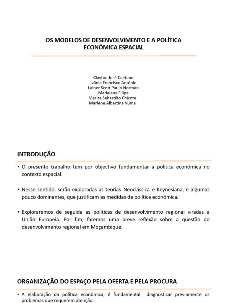 Modelos de Desenvolvimento e Política Espacial | PDF | Economia | Economias
