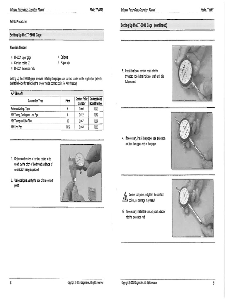 Internal Taper Gauge | PDF