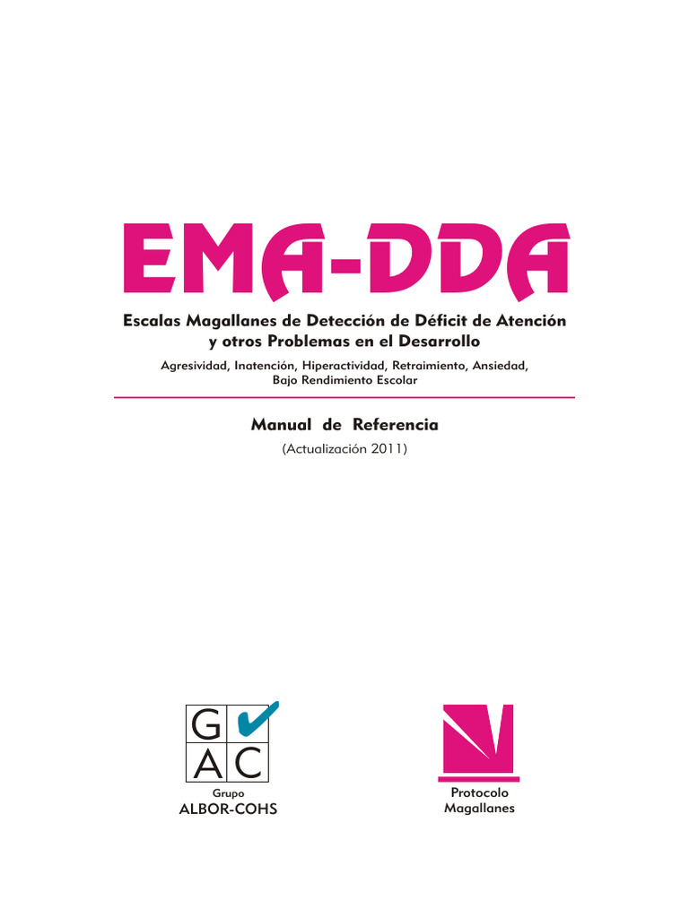 Manual Ema-Dda | PDF | Desorden hiperactivo y deficit de atencion | Manual Diagnóstico y ...