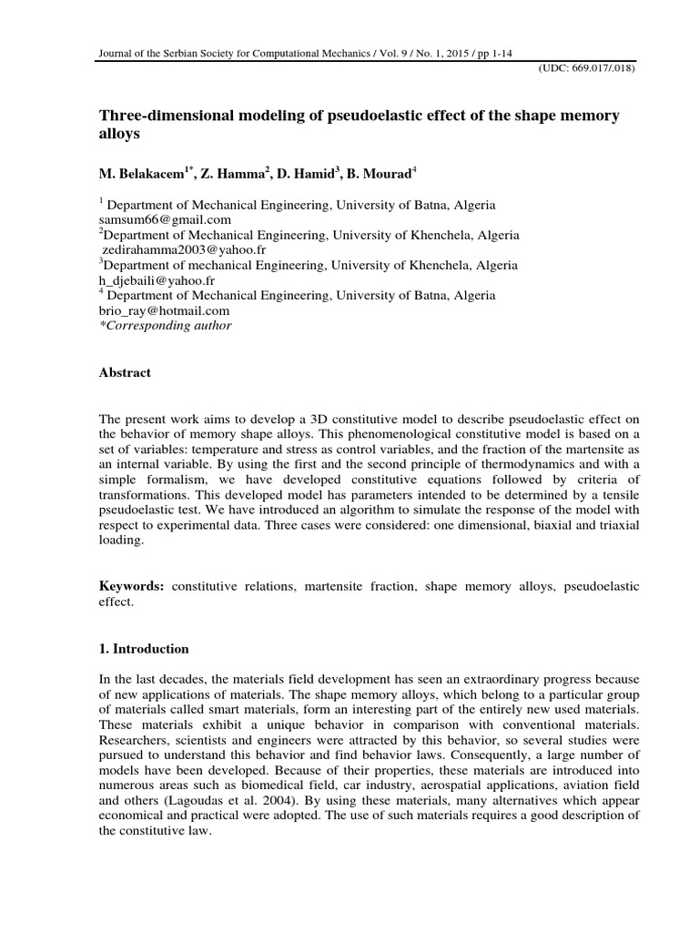 Three Dimensional Modeling and A Simulat | PDF | Elasticity (Physics) | Deformation (Engineering)