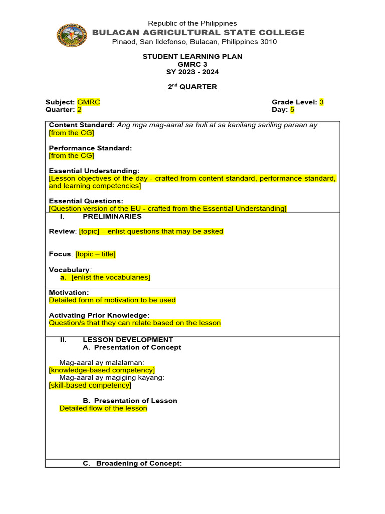 Student Learning Plan Ved101 | PDF | Intelligence | Pedagogy