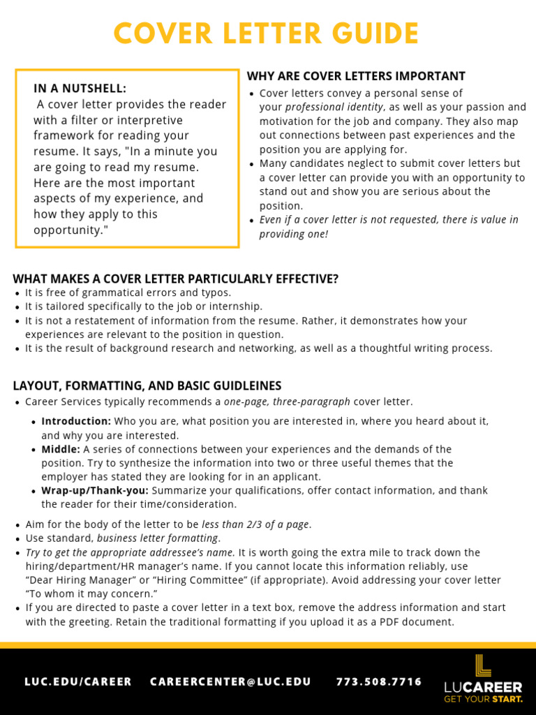 Cover Letter Guide | PDF | Experience | Résumé