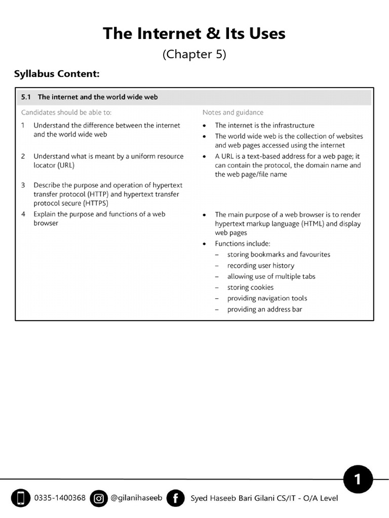 Chapter 5 The Internet And Its Uses Pdf World Wide Web Internet And Web