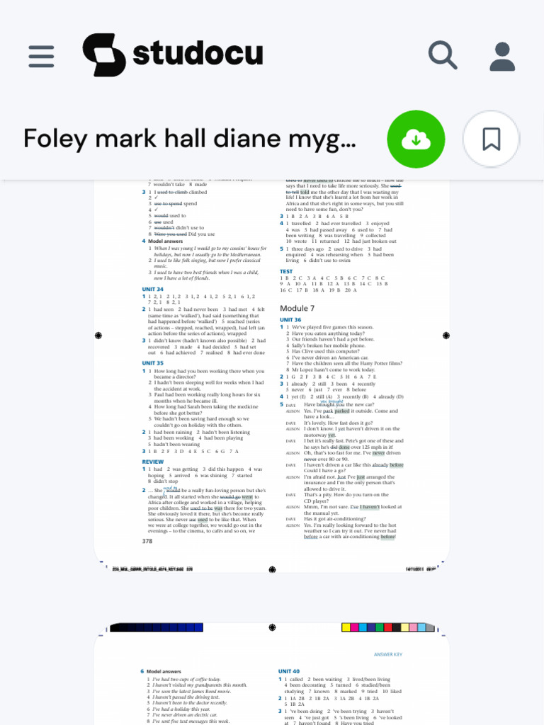 Foley Mark Hall Diane Mygrammarlab b1 b2 - 372 Module 1 Unit 1 1 You ...