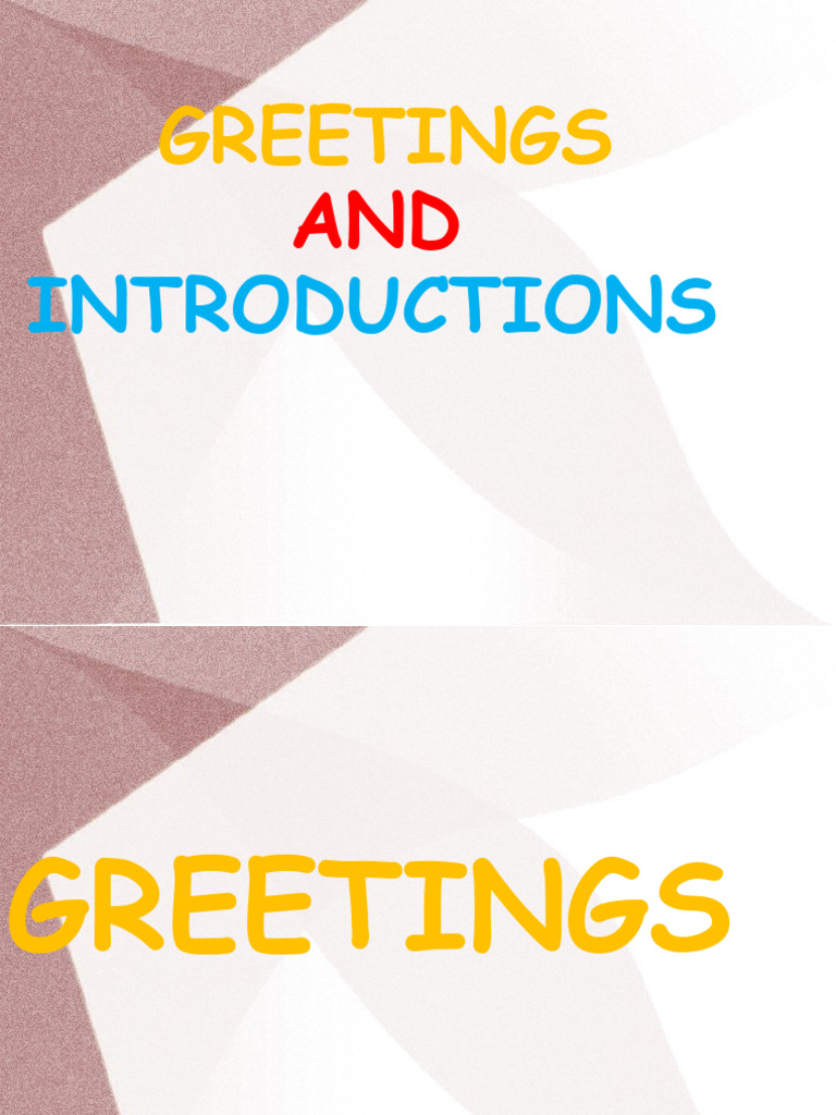 Greetings and Introductions Simple AMERICAN CORNER | PDF